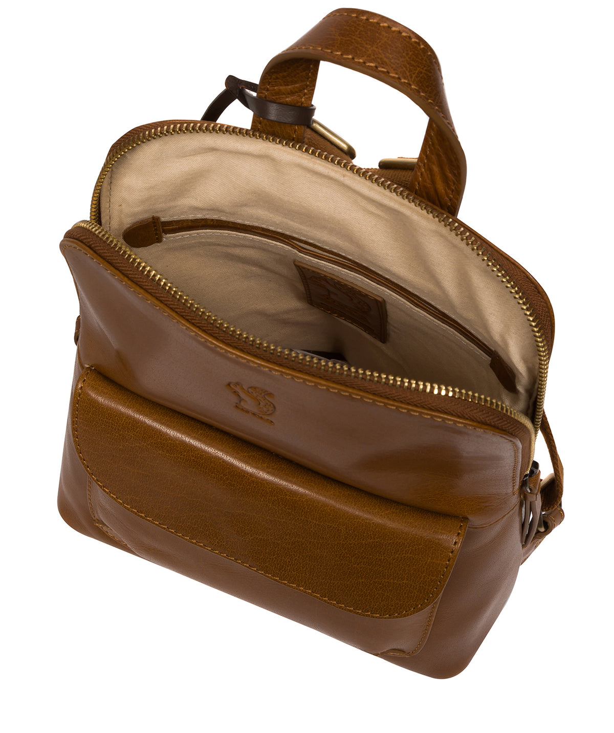 Tan Leather Backpack 'Kerrie' by Conkca London