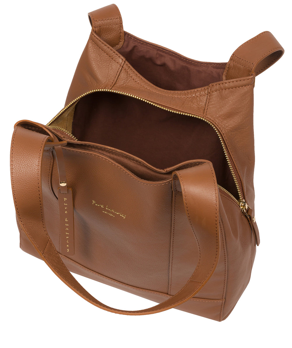 Tan Leather Handbag 'Colette' by Pure Luxuries