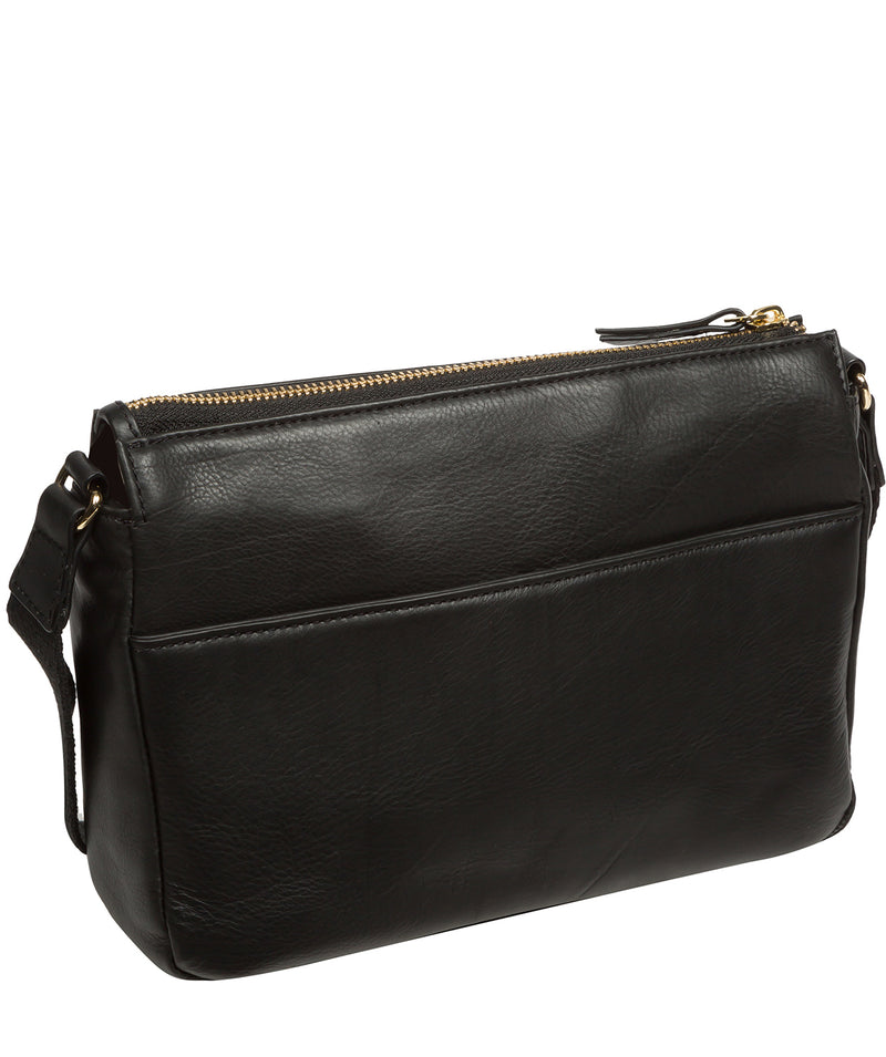 'Amber' Black Leather Cross Body Bag Pure Luxuries London