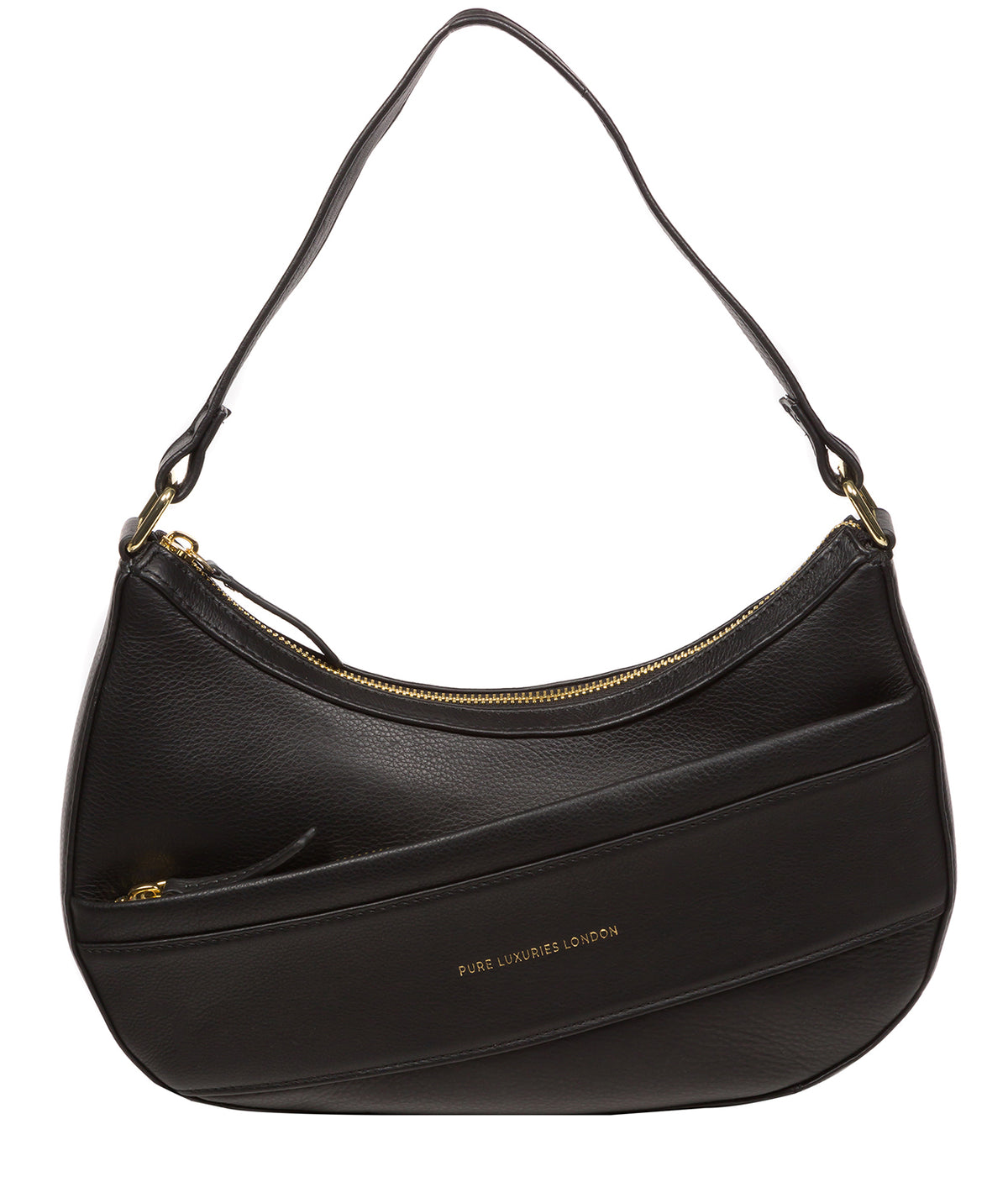 Black Leather Grab Bag Bag 'Emma' by Pure Luxuries