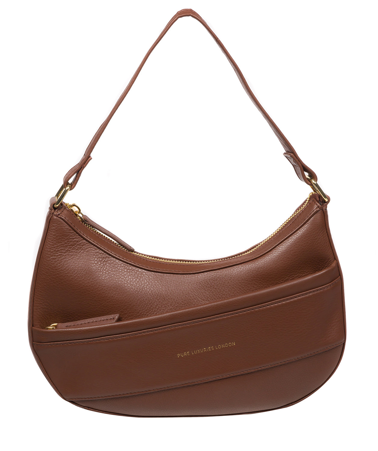 Tan Leather Grab Bag Bag 'Emma' by Pure Luxuries