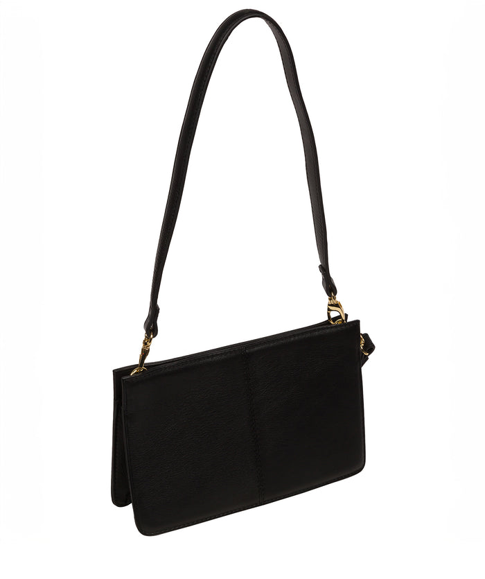 Black Leather Clutch Bag 'Layla' by Pure Luxuries