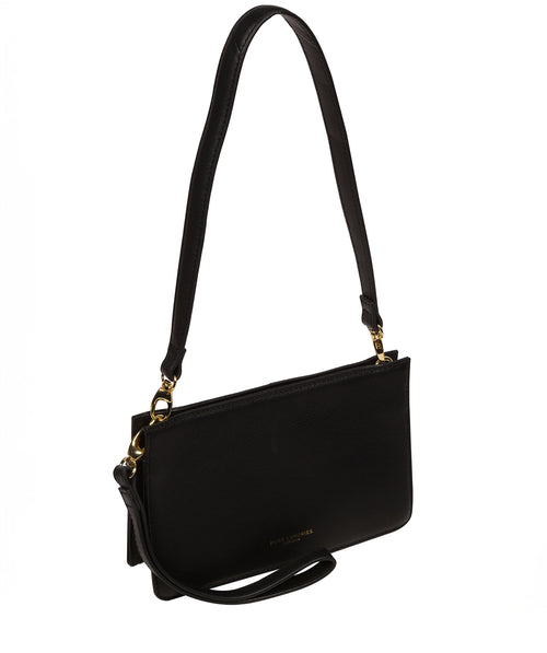 Black Leather Clutch Bag 'Layla' by Pure Luxuries