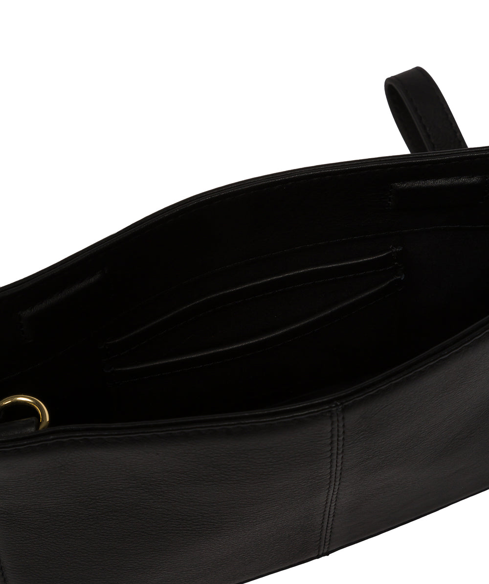 Black Leather Clutch Bag 'Layla' by Pure Luxuries