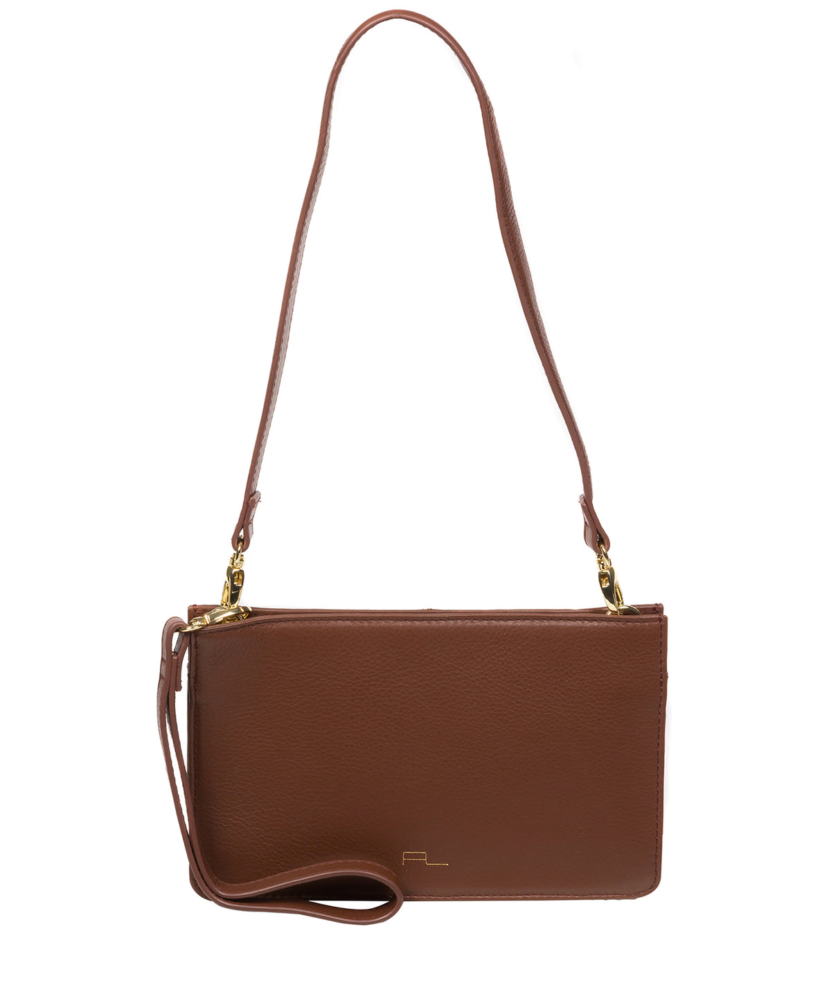 Tan Leather Clutch Bag 'Layla' by Pure Luxuries