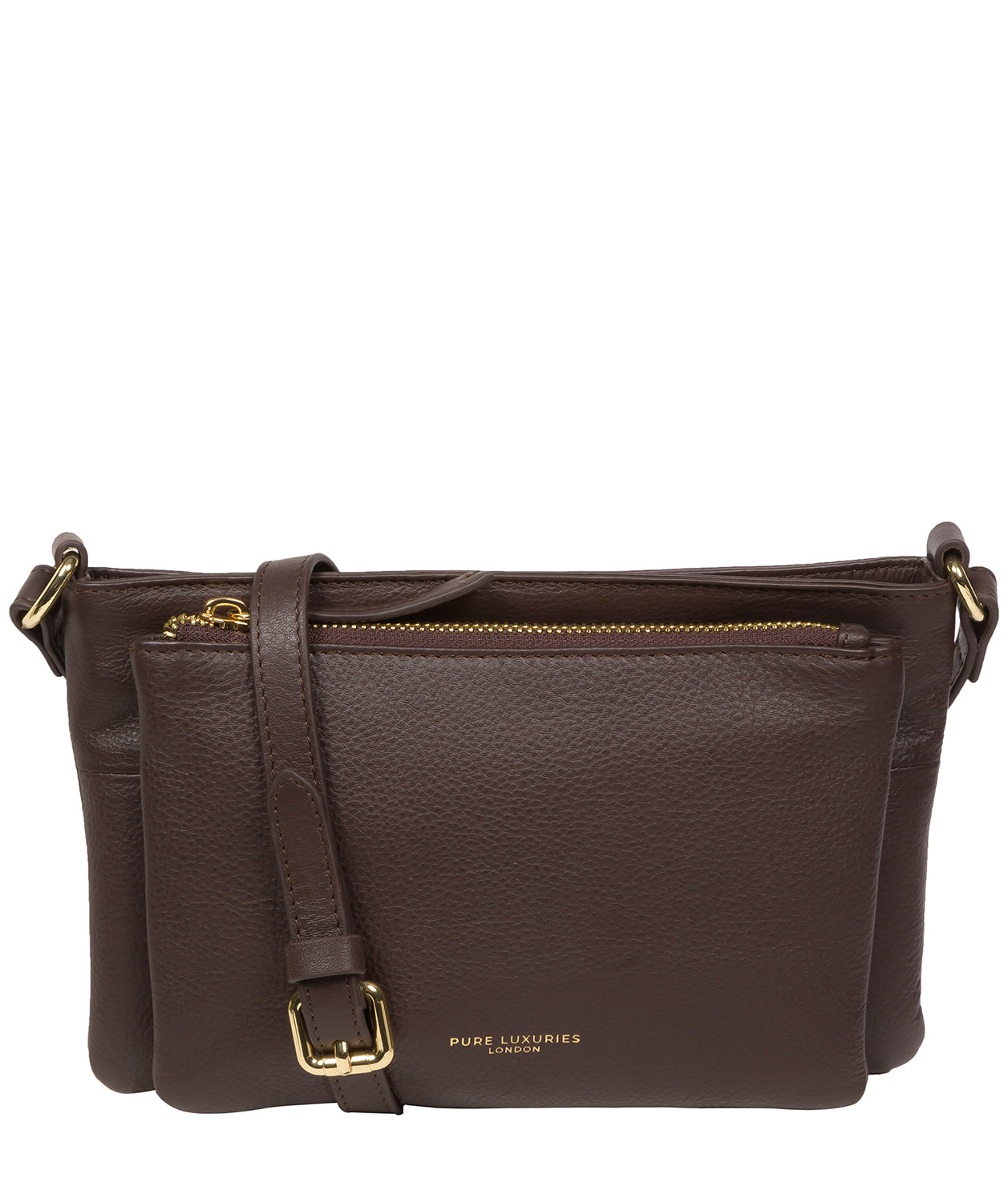 Brown Leather Crossbody Bag 'Jess' by Pure Luxuries
