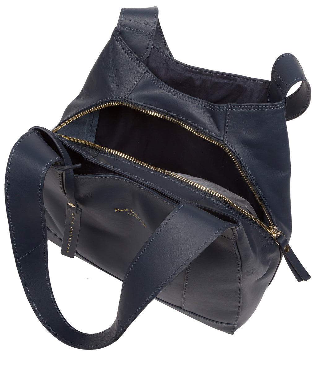 Navy Leather Handbag 'Colette' by Pure Luxuries – Pure Luxuries London