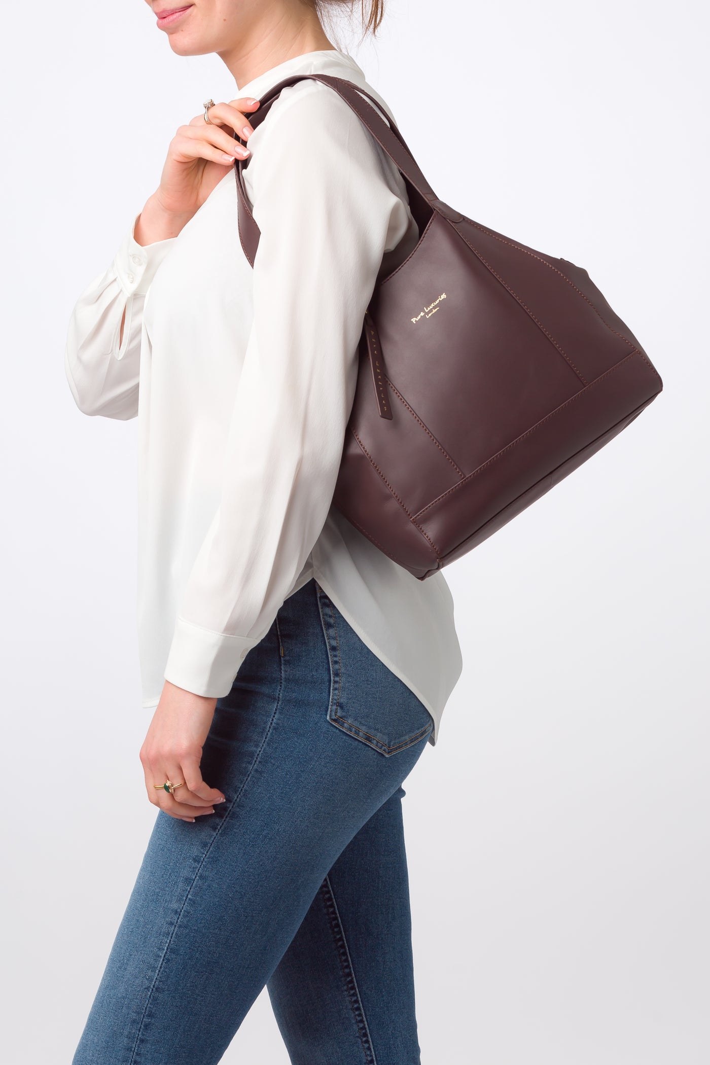 Purple Leather Handbag 'Colette' by Pure Luxuries