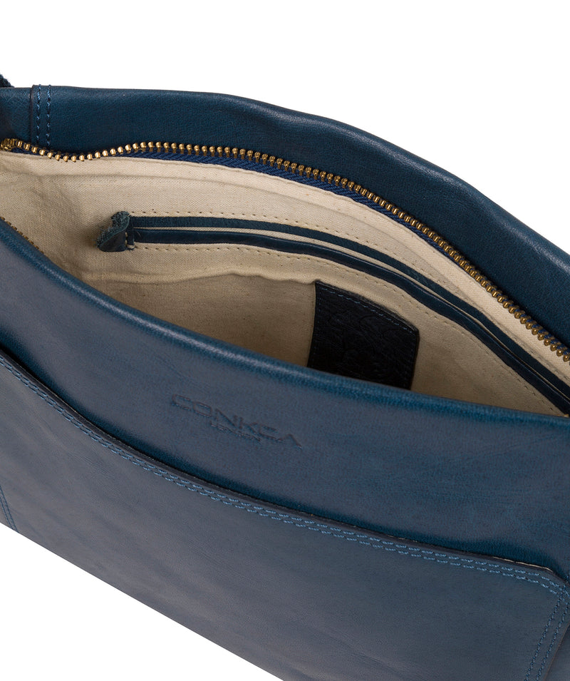Blue Leather Crossbody Bag 'Lina' by Conkca London