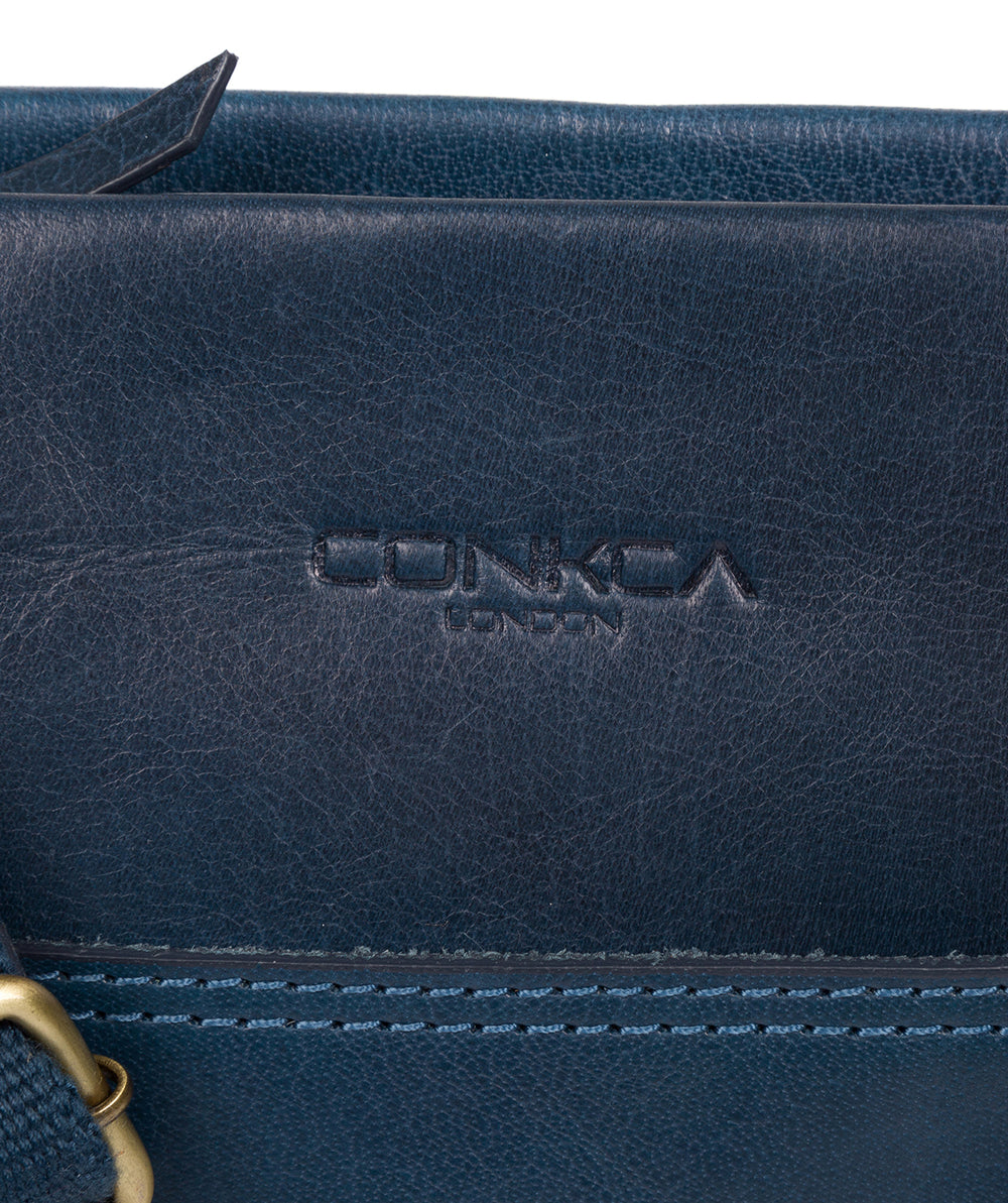 Blue Leather Crossbody Bag 'Lina' by Conkca London