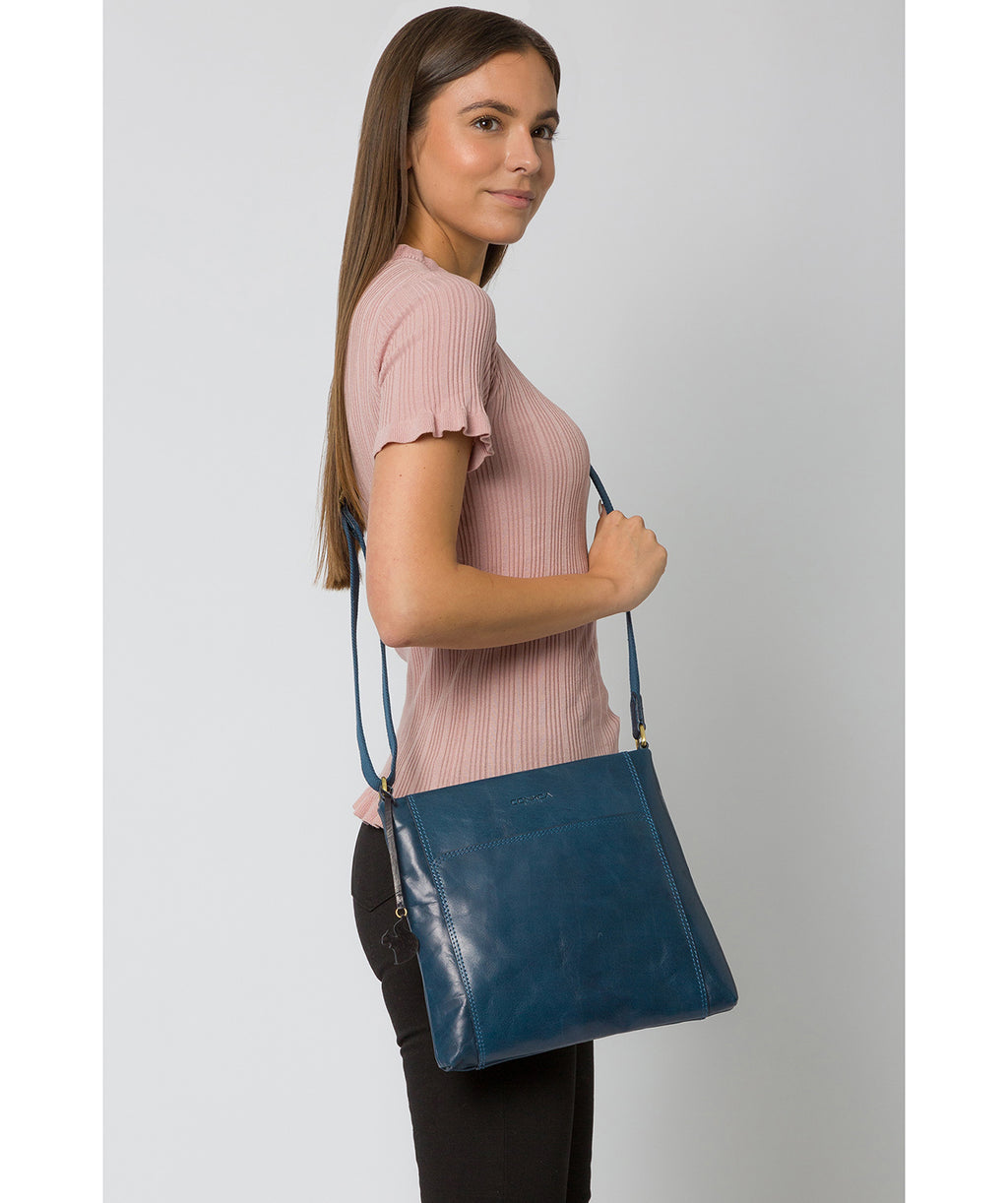 Blue Leather Crossbody Bag 'Lina' by Conkca London – Pure Luxuries London