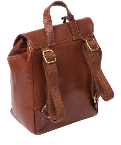 Brown Leather Backpack 'Simone' by Conkca London