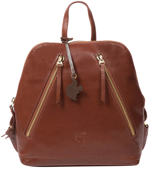 Brown Leather Backpack 'Zoe' by Conkca London