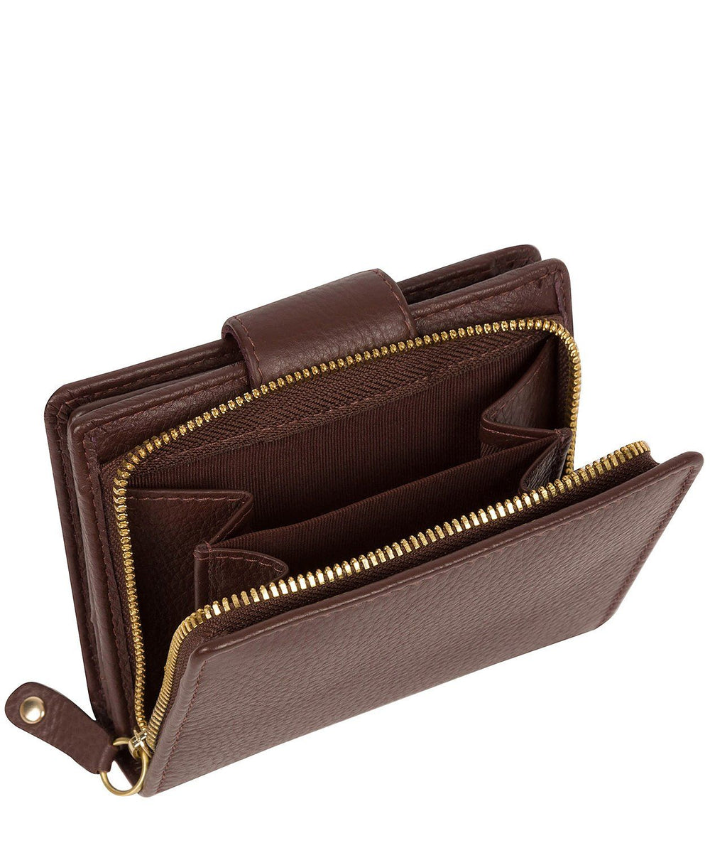 Brown Leather Coin Holder Purse 'Annalise' by Cultured London