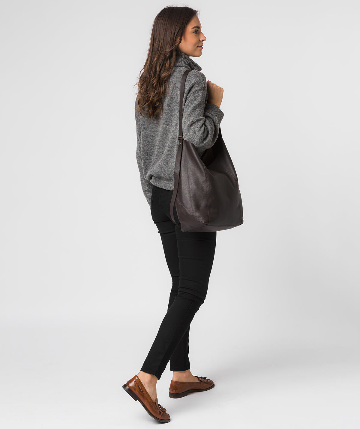 Brown Leather Shoulder Bag 'Harrow' by Cultured London