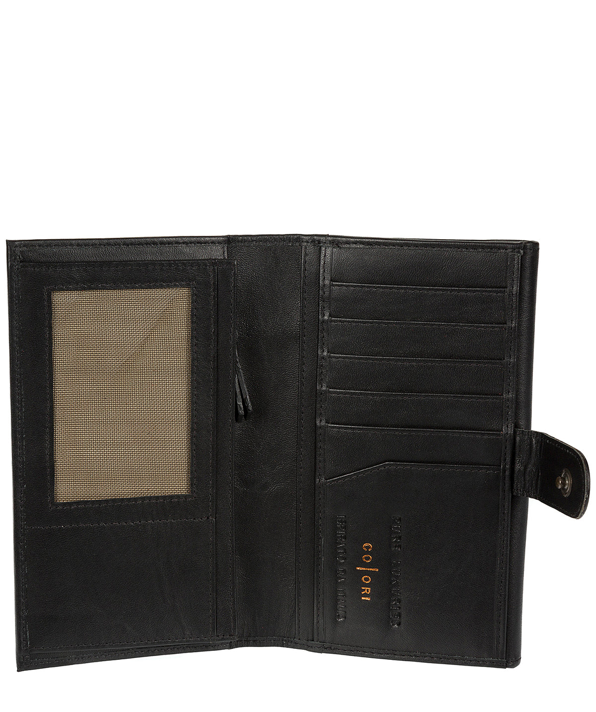 Black Leather RFID Purse 'Sardinia' by Pure Luxuries