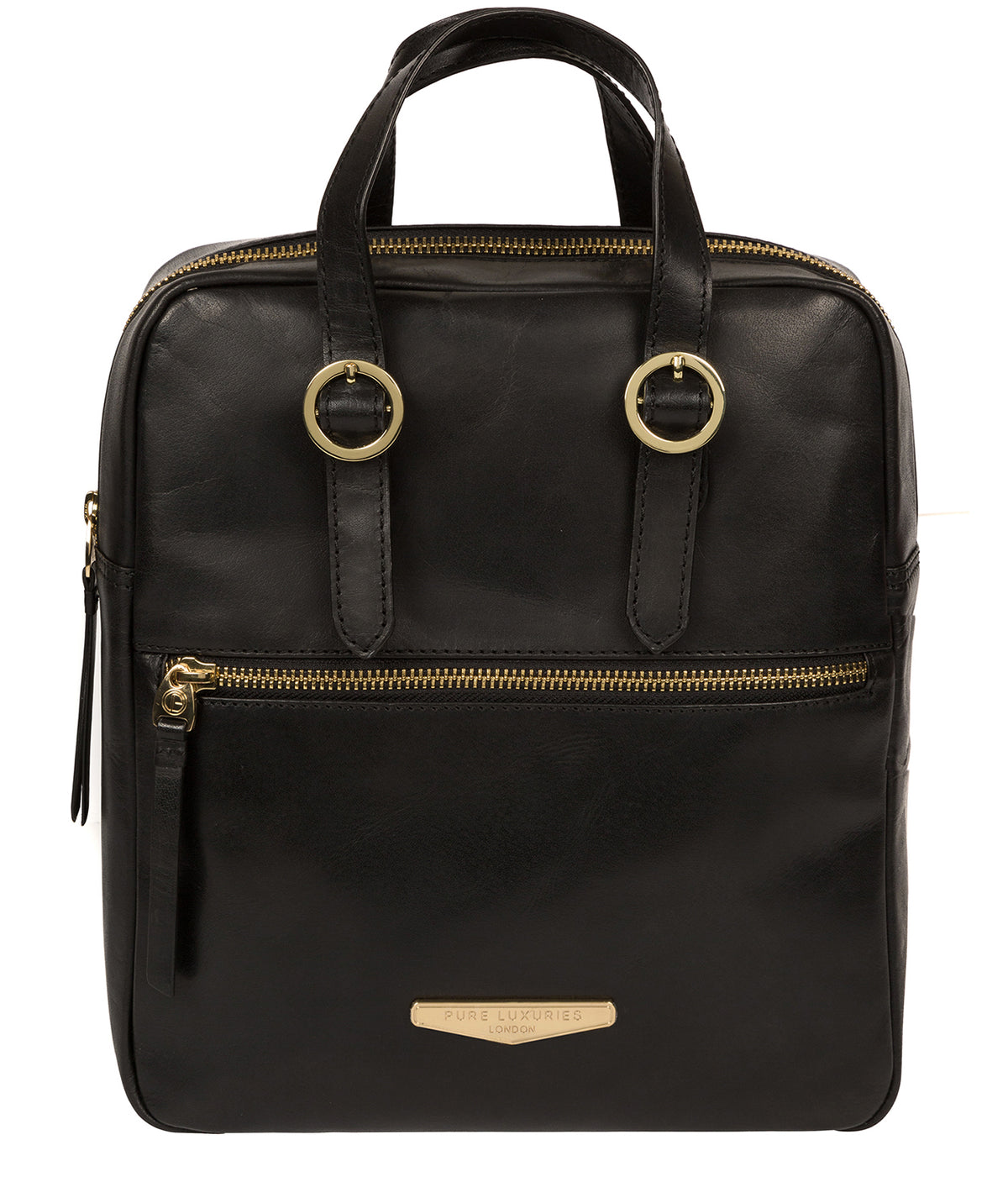 Black Leather Backpack 'Delfina' by Pure Luxuries