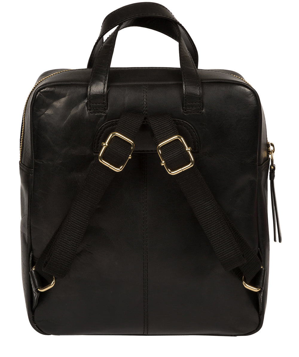 Black Leather Backpack 'Delfina' by Pure Luxuries