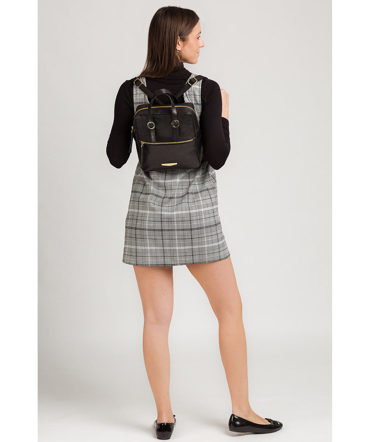 Black Leather Backpack 'Delfina' by Pure Luxuries