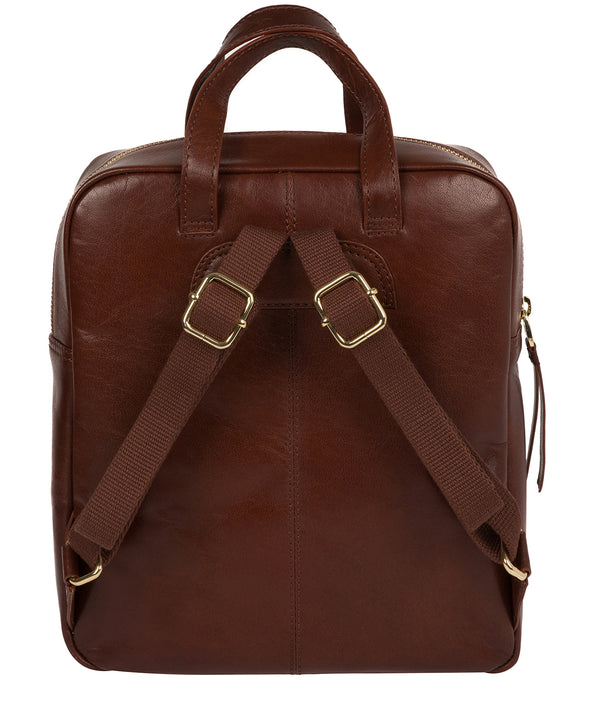 Brown Leather Backpack 'Delfina' by Pure Luxuries