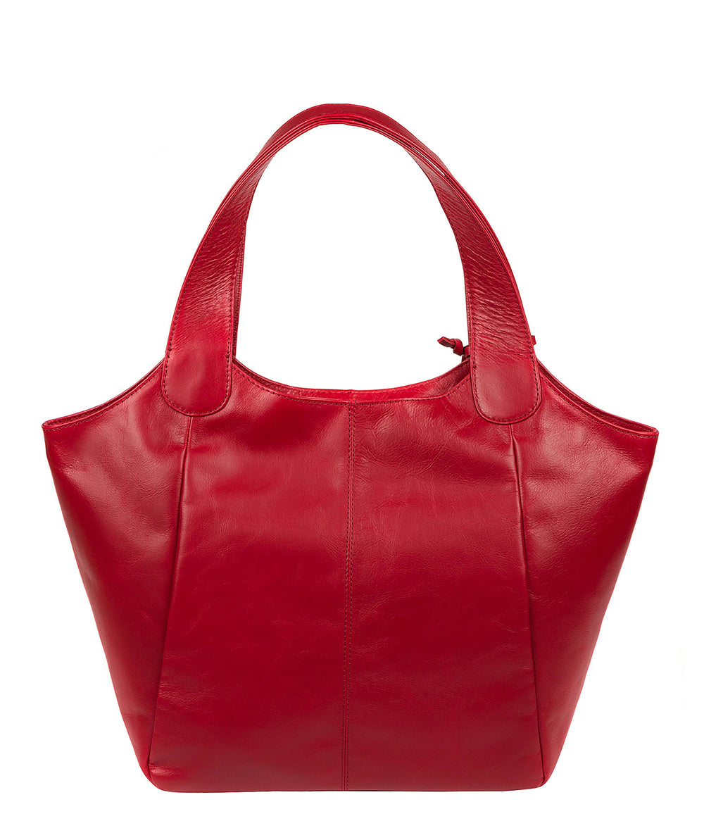 Red Leather Tote Bag 'Loxford' by Pure Luxuries