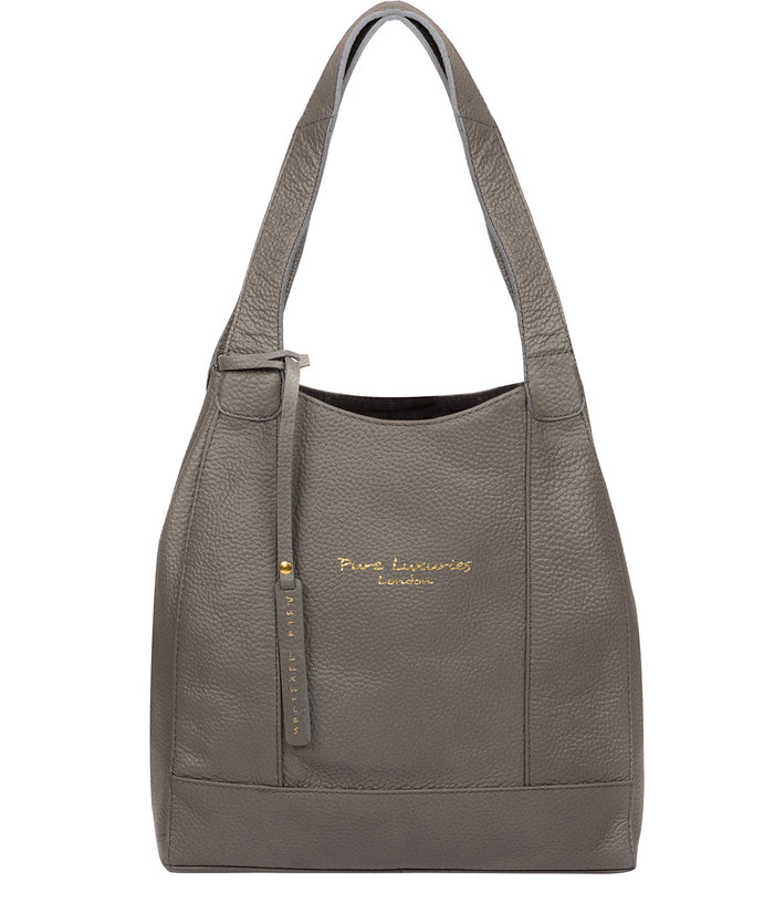 Grey Leather Handbag 'Colette' by Pure Luxuries