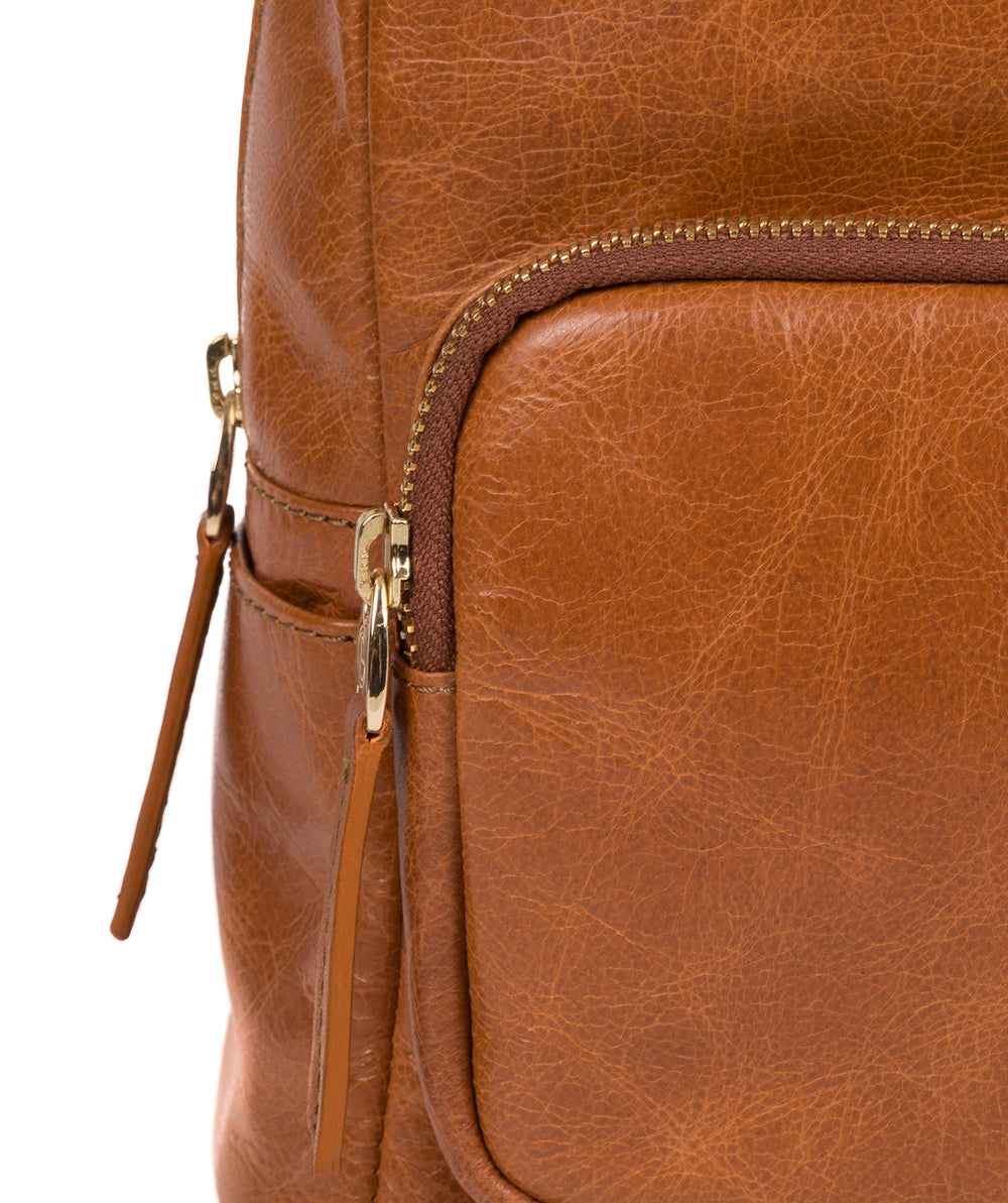 Tan Leather Backpack 'Cora' by Pure Luxuries