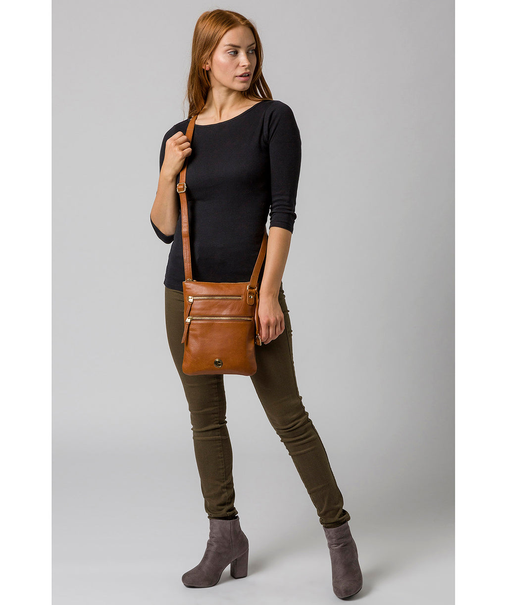 Tan Leather Crossbody Bag 'Gardenia' by Pure Luxuries – Pure Luxuries ...