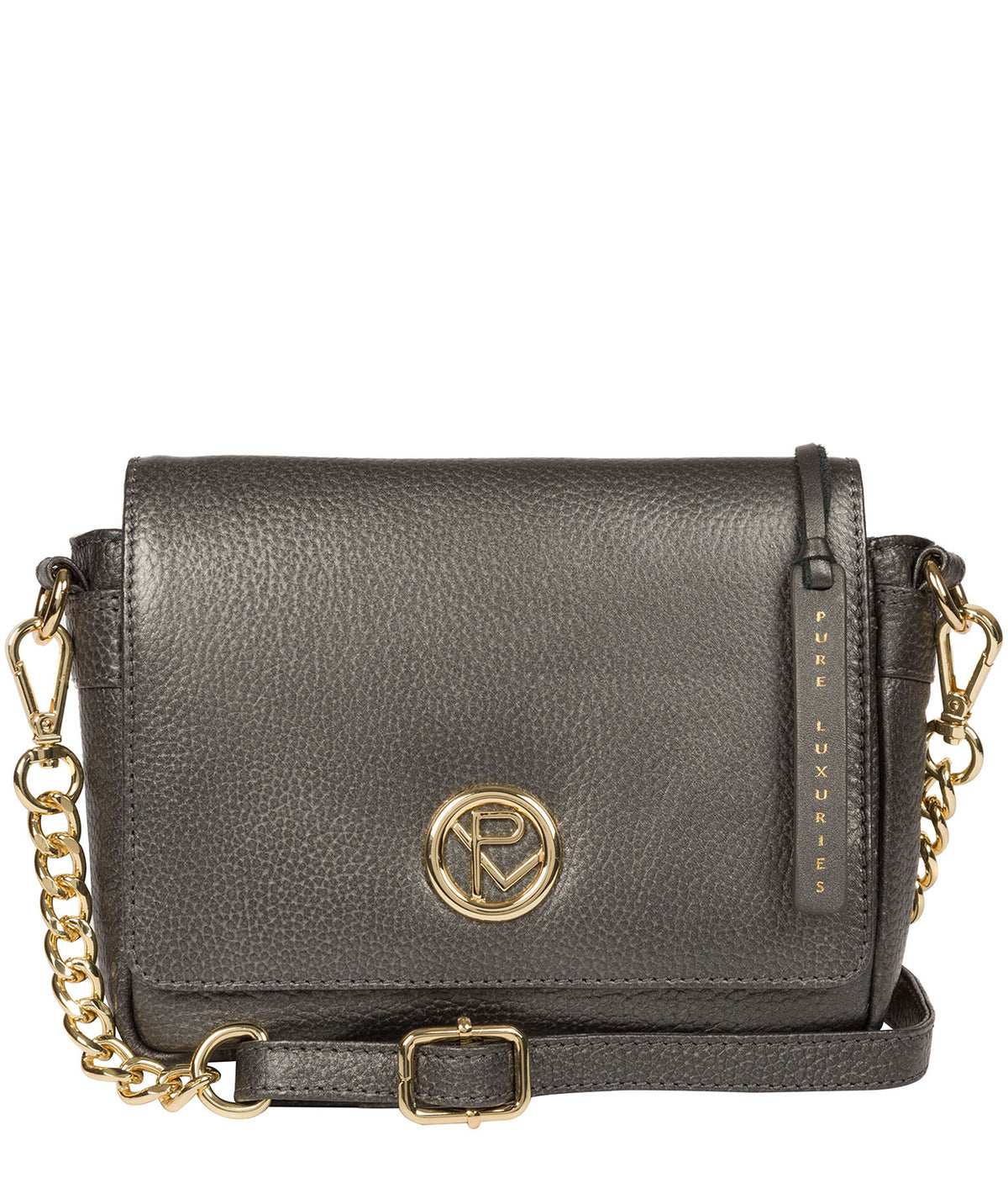 Silver Leather Crossbody Bag 'Paulette' by Pure Luxuries