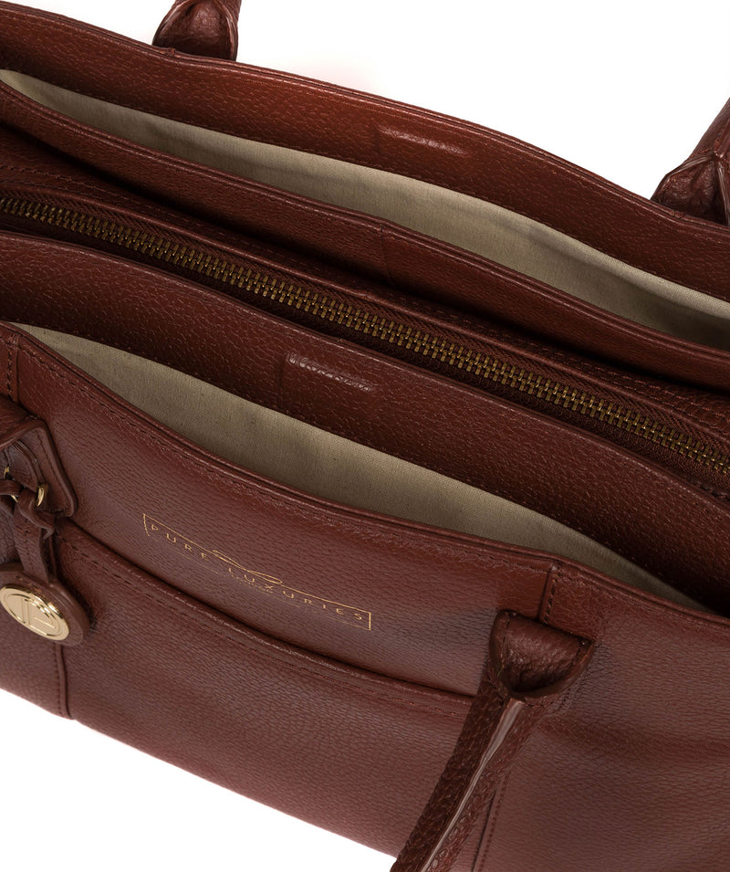 Chestnut Leather Handbag 'Chatham' by Pure Luxuries