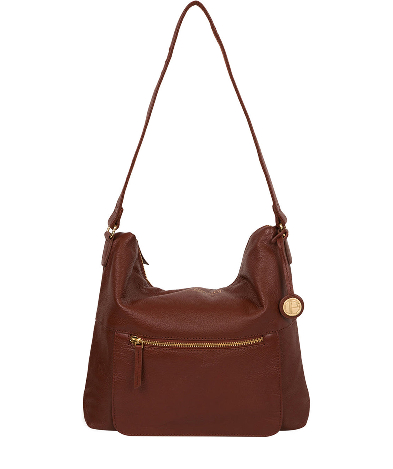 Chestnut Leather Shoulder Bag 'Tenley' by Pure Luxuries