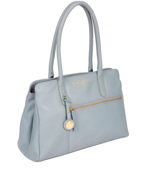 Cashmere Blue Leather Handbag 'Darby' by Pure Luxuries