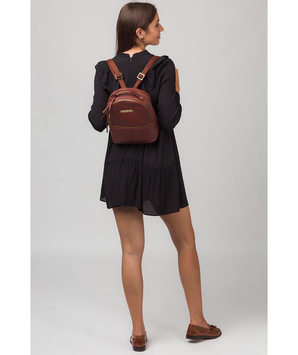 Chestnut Leather Backpack 'Hayes' by Pure Luxuries