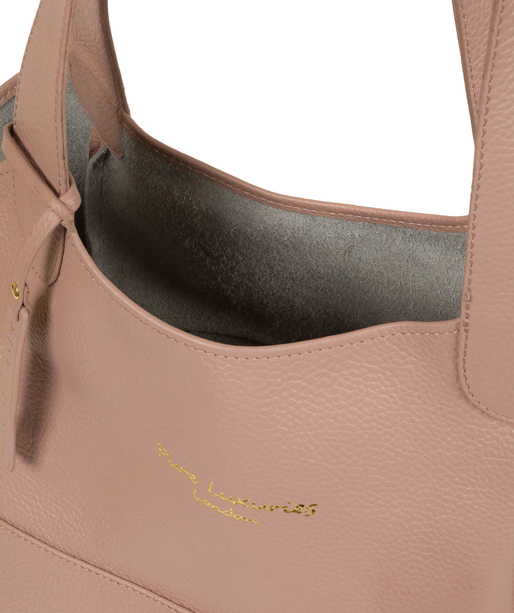 Pink Leather Tote Bag 'Freer' by Pure Luxuries