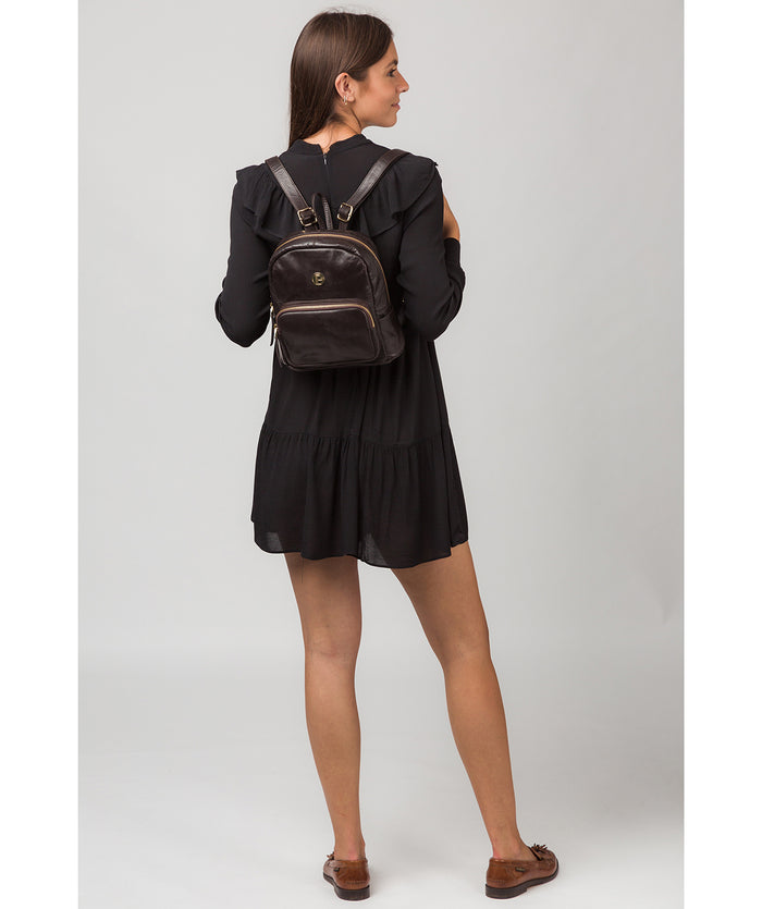 Brown Leather Backpack 'Cora' by Pure Luxuries