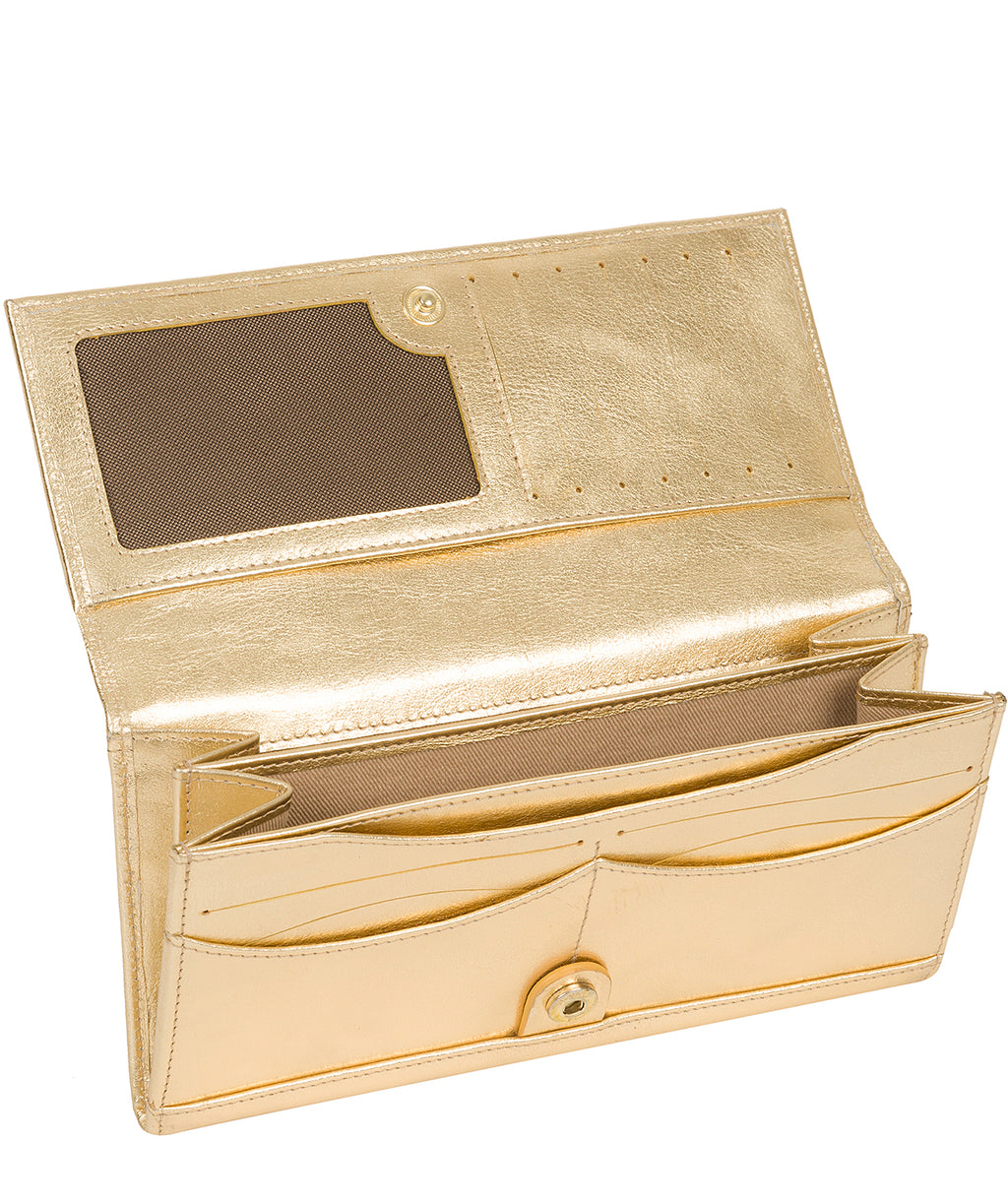 Gold Leather Bi-Fold Purse 'Monika' by Pure Luxuries – Pure Luxuries London