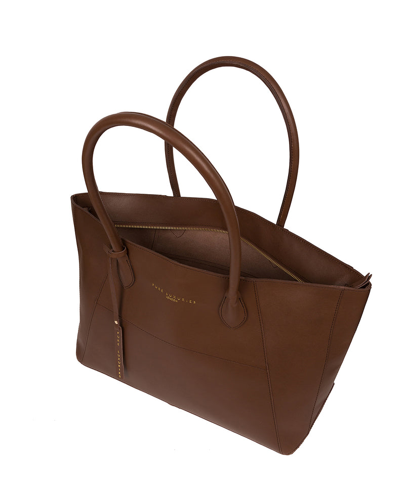 Chestnut Leather Tote Bag 'Storrington' by Pure Luxuries