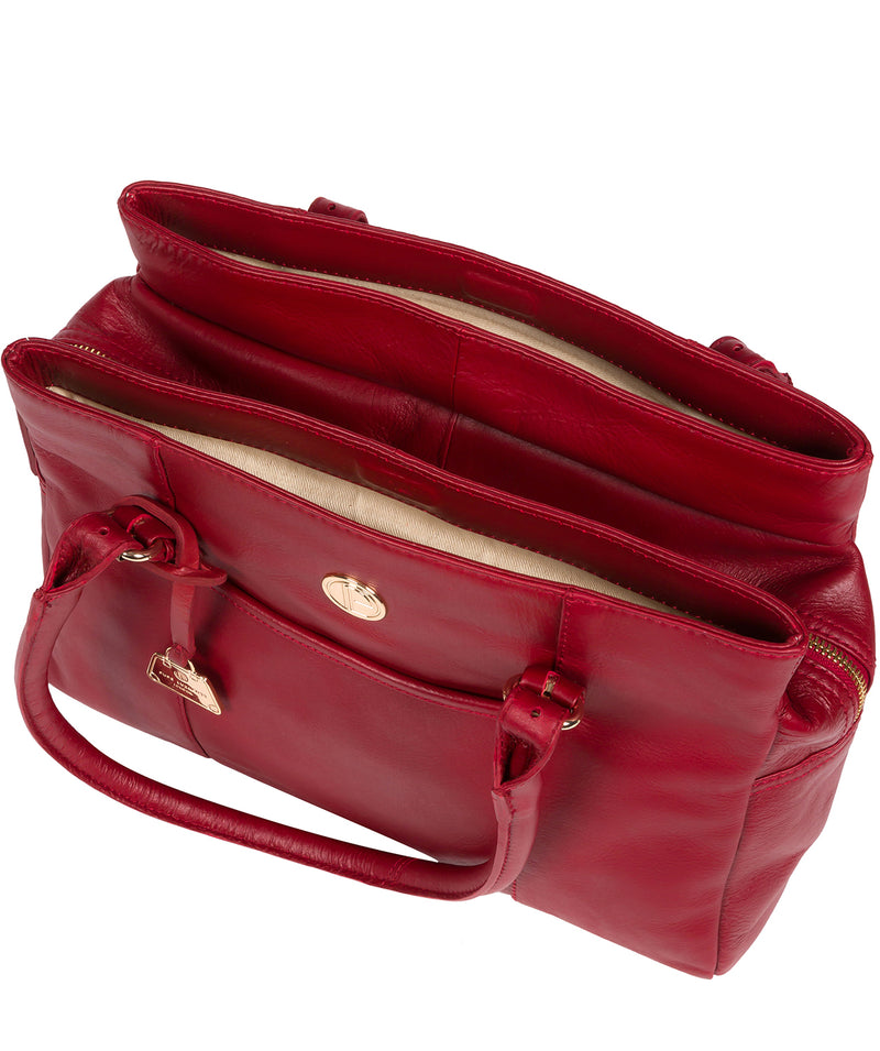 Red Leather Handbag 'Fleur' by Pure Luxuries – Pure Luxuries London