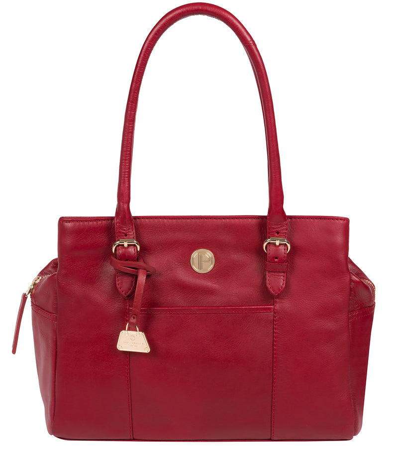 Red Leather Handbag 'Fleur' by Pure Luxuries – Pure Luxuries London