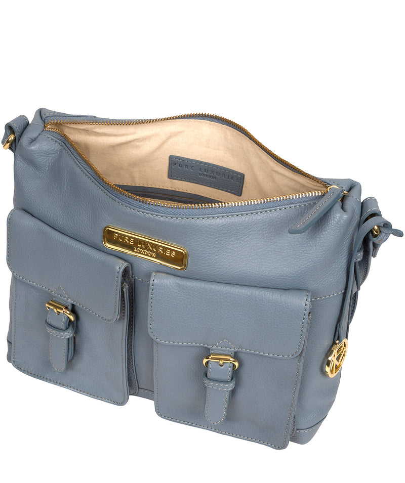 Blue Leather Shoulder Bag 'Jenna' by Pure Luxuries – Pure Luxuries London