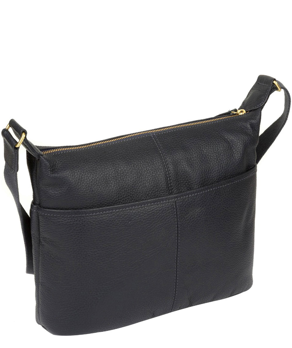Blue Leather Shoulder Bag 'Helmsley' by Pure Luxuries