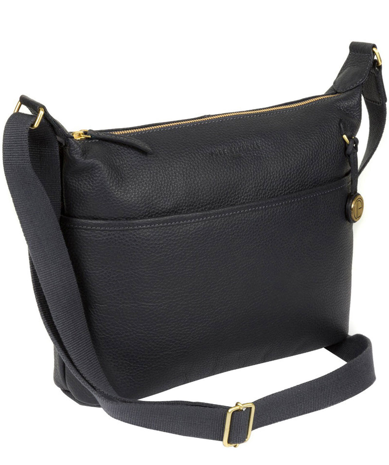 Blue Leather Shoulder Bag 'Helmsley' by Pure Luxuries