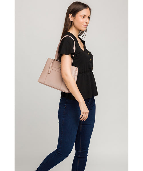 Pink Leather Handbag 'Mist' by Pure Luxuries