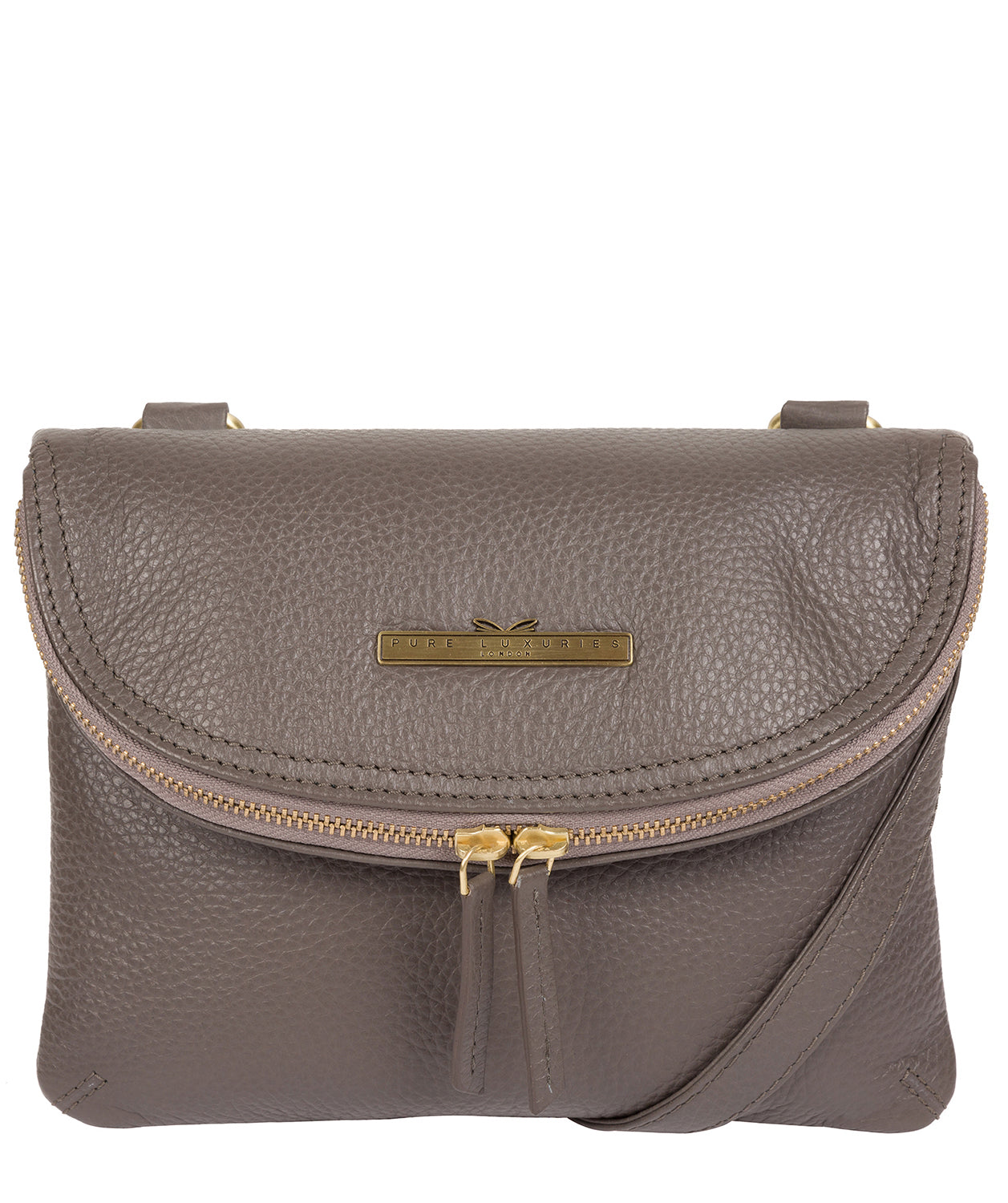 Grey Leather Crossbody Bag 'Sheryl' by Pure Luxuries